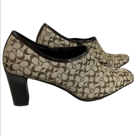 Coach | Shoes | Coach Daphne Logo Heeled Vintage Booties In ...